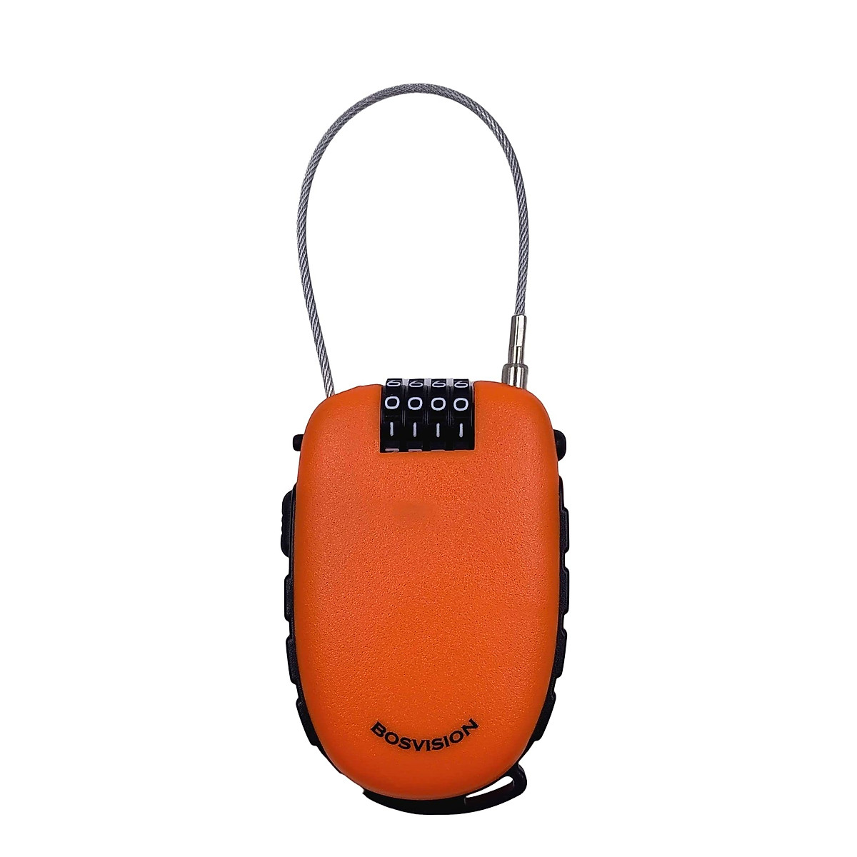 Bosvision Ultra-Secure 4-Digit Combination Lock with 3 Feet Retractable Cable for Bike, Ski, Snowboard and Stroller…Orange