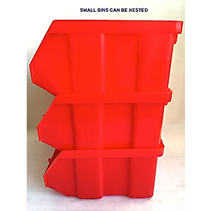 MaxWorks 80694 30-Bin Wall Mount Parts Rack/Storage for your Nuts, Bolts, Screws, Nails, Beads, Buttons, Other Small Parts,Blue and Red