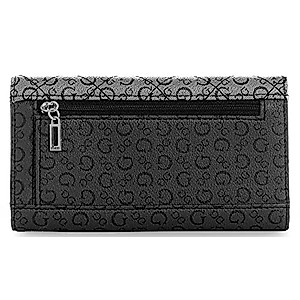 GUESS Factory Women's Logo Quilted Logo Print Trifold Slim Wallet Clutch Bag