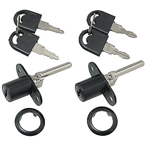 FMHXG 2PCS Drawer Lock Cabinet Lock Core with Key Desktop File Suitable for Wardrobes Furniture Storage Cabinets Display Cabinets Alloy Black