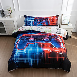 Meeting Story Game Gaming Body Pillow Cover Gamer Bedding Pillowcase with Envelope Closure for Boys Kids Adults (Blue-Purple)