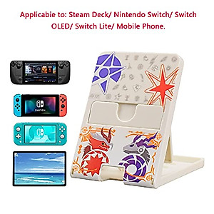 Busjoy Stand for Nintendo Switch, Steam Deck, Switch OLED, Switch Lite, Animal Crossing Angle Adjustable Holder, Portable Foldable Non-Slip Bracket-Black