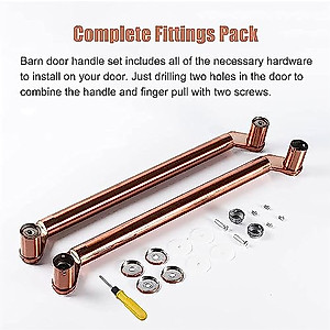 Barn Door Push Pull Door Handle Modern Brushed Push Pull Door Handle for Interior French Doors/Exterior Door, Heavy Duty Stainless Steel Commercial Barn Door Handle for Kitchen/Bathroom, Back-to-Back