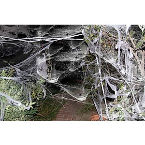 Moon Boat 1100 sqft Fake Spider Web Cobweb Halloween Party Decorations Props with 160 Spiders