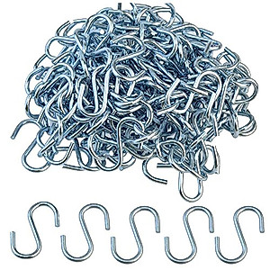 Nydotd 180 Pcs 1 Inch S Hook Connectors, Mini Metal S-Shaped Wire Hook Hangers Christmas Ornament Hooks for DIY Crafts, Hanging Jewelry, Key Chain Ring and Tags, Pet Name Tag, Wood Circles