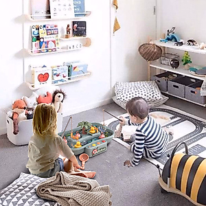 Lovyan Water Circulating Fishing Game Board Play Set with 3 Ducks,3 Fish,2 Water ladles and 2 Fishing Poles, Electronic Toy Fishing Set with 6 Music for Kids Toddlers