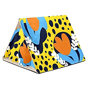 Y-DSIWX Guinea Pig House Bed, Rabbit Large Hideout, Small Animals Nest Hamster Cage Habitats Abstract Flower