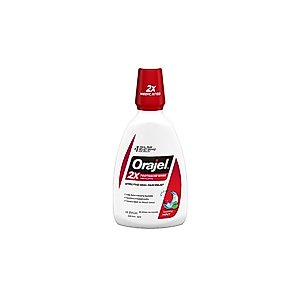 Orajel Analgesic & Astringent Rinse for Toothache Soothing Mint - 16 oz, Pack of 4