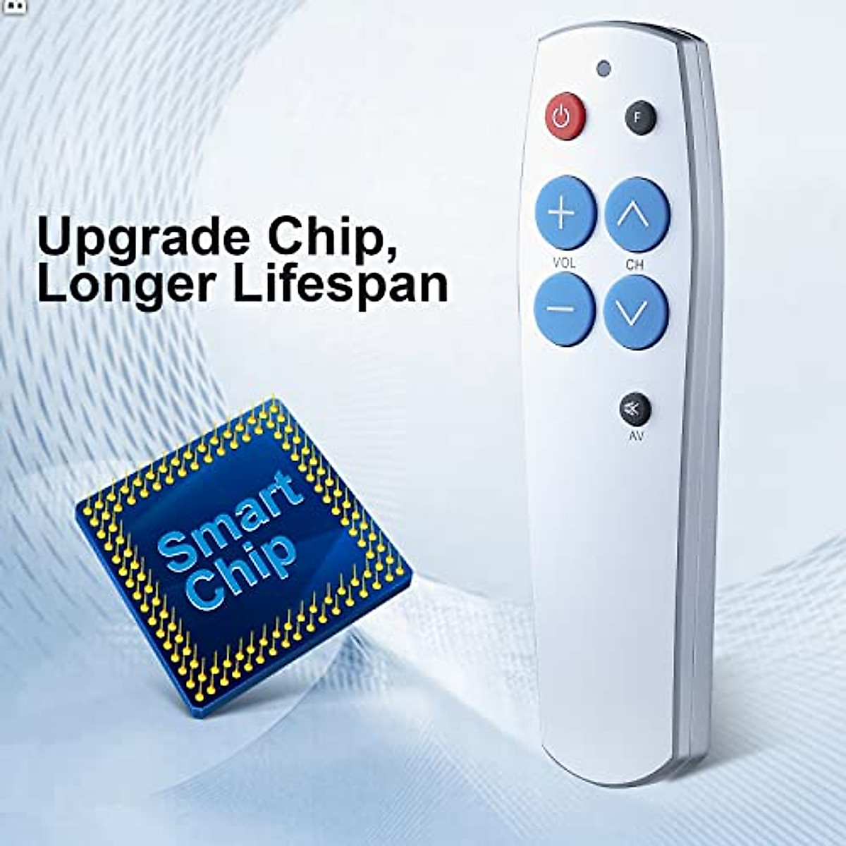 Universal Big Button Easy Simple TV Remote Control for Elderly Senior, Learning Remote Control Only for IR Remote Control