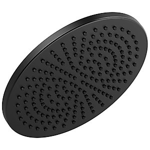 Delta Faucet Single-Spray Raincan Shower Head, Black Shower Head, Rainfall Shower Head, Round Shower Head, Metal Shower Head, 2.5 GPM Flow Rate, Matte Black 52158-BL25
