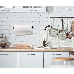 Blacksmith Handmade Farmhouse Wrought Iron Wall Mount Decorative Rustic Paper Towel Holder for Kitchen #MD19002 (Black)