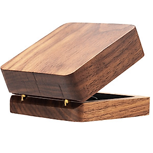 COSISO Small Vintage Rustic Black Walnut Wooden Cufflinks Gifts Box for Men,Cuff Links Display Storage Case