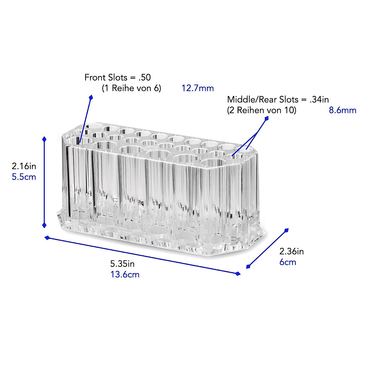 BY ALEGORY Acrylic Nail Art Tool Organizer Storage for Storing Pro Beauty Finger Nailcare Art Kit Tools Makeup Display Case Refillable Container Holder Organization (2)