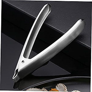 FELTECHELECTR Stainless Steel Clam Opener Knives Dexter Knives Daily Use Clam Clamp Ergonomic Clam Clamp Clams Open Clips Kitchen Clam Clamp Blood Clam Clip Pine Nut Opener Silver