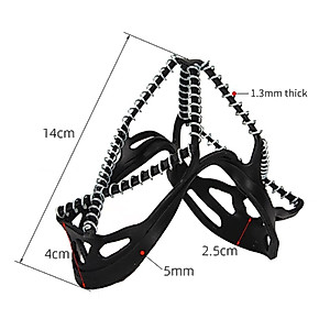 D-GROEE Ice Cleats Crampons Traction Snow Grips for Boots Shoes, Stainless Steel Snow Traction Cleats, Outdoor Sports Shoe Crampons Ice Grip for Ice Snow, Winter Hiking Climbing Ice Fishing Black