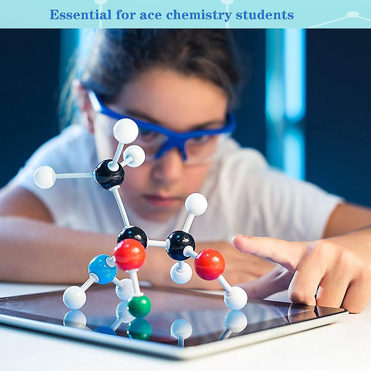 LFGKeng Chemistry Molecular Model Kit, 974 PCS Molecular Structure Model with Atoms, Charge-Cloud, Organic/Inorganic Chemistry Teaching Kit, Science Kit for Space Imagination/Interest Cultivation