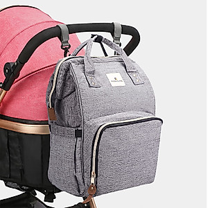 RAMHORN Diaper Bag Backpack Multifunctional Travel Back Pack Maternity Baby Changing Bags Waterproof Large Capacity For Baby Care Gray