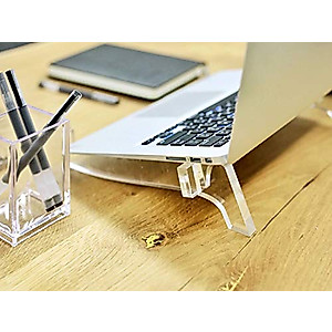 STYLEZONE Portable Acrylic Laptop Stand Detachable Laptop Raiser Laptop Cooling Support Holder Compatible with MacBook Air Mac Pro Dell Notebooks 11-17 Inch