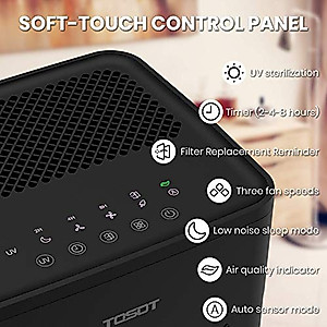 TOSOT Air Purifier with H13 Medical Grade True HEPA Filter, UV Light Sanitizer, Remove up to 99.97% Dust Smoke Mold Pollen, Ideal for Large Room up to 450 sq. ft, Home, Business, Office, School