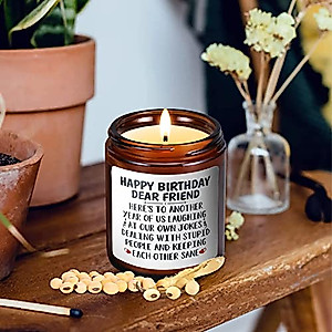 Happy Birthday Candles Gifts for Women, Friendship Candles for Women, Funny Unique Birthday Gifts for Best Friends Coworkers Classmates Bestie Sister, Best Lavender Scented Candle Home Decor Presents