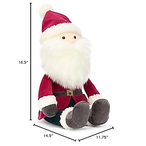 Jellycat Jolly Santa Stuffed Animal, Small 13.5 inches | Christmas Plush Toy | Classic Children's Gift