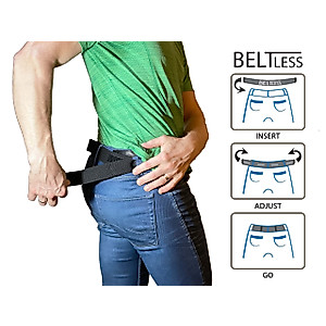 Invisible No Buckle Elastic Belt for Men and Women: 1 1/2" Wide, Waist size adjustable 32" to 48" by Beltless