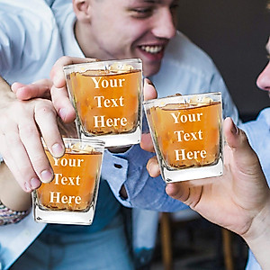 My Personal Memories, Engraved 9oz Whiskey Square Rocks Glass - Custom Personalized With Your Text