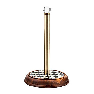 MacKenzie-Childs Courtly Check Wood Paper Towel Stand, Paper Towel Holder for Kitchen
