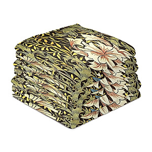 ALAZA William Morris Flowers Floral Prints163 Kitchen Towels Absorbent Dish Towels Soft Wash Clothes for Drying Dishes Cleaning Towels for Home Decorations Set of 4, 28 X 18 Inch
