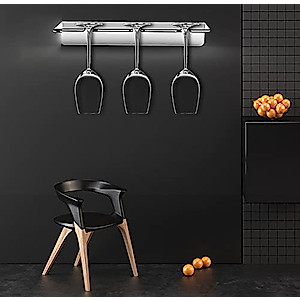 Wine Glass Holder Under Cabinet Goblet Wine Glass Holder Kitchen Cabinet Storage Rack Cup Hook Tableware Storage Rack Suitable for bar Kitchen (1 Set)