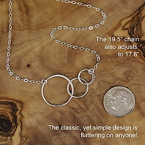 EFYTAL Mother and Children Necklace, Sterling Silver or Gold Plated Infinity Necklace, Mom Necklace for Women, Mom Gifts from Daughter, New Mom Baby Shower Gifts