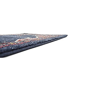 Unique Loom Utopia Collection Traditional Classic Vintage Inspired Area Rug with Warm Hues, 2' x 6' 1" Runner, Dark Blue/Beige