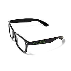 GloFX Ultimate Heart Diffraction Glasses - 3D Rainbow Hearts Effect with Black Frames - Great Festival, Concert, and Rave Accessory
