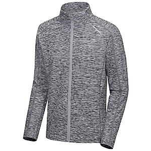 Dasawamedh Men's Running Sport Track Jacket Full Zip Workout Athletic Fitness Jackets for Training Gray Heather L