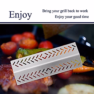 Folocy BBQ Gas Grill Parts, Stainless Steel Grill Heat Plate Heat Shield Burner Cover Replacement Kit for Broil-Mate 726454, 726464, 736454, Grill Pro 226454, 226464, Sterling 526454, 526464, 3-Pack