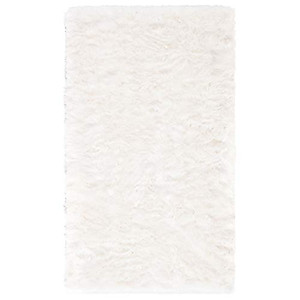 SAFAVIEH Faux Sheep Skin Collection 3' x 5' Ivory FSS235A Silken Glam 2.35-inch Thick Area Rug