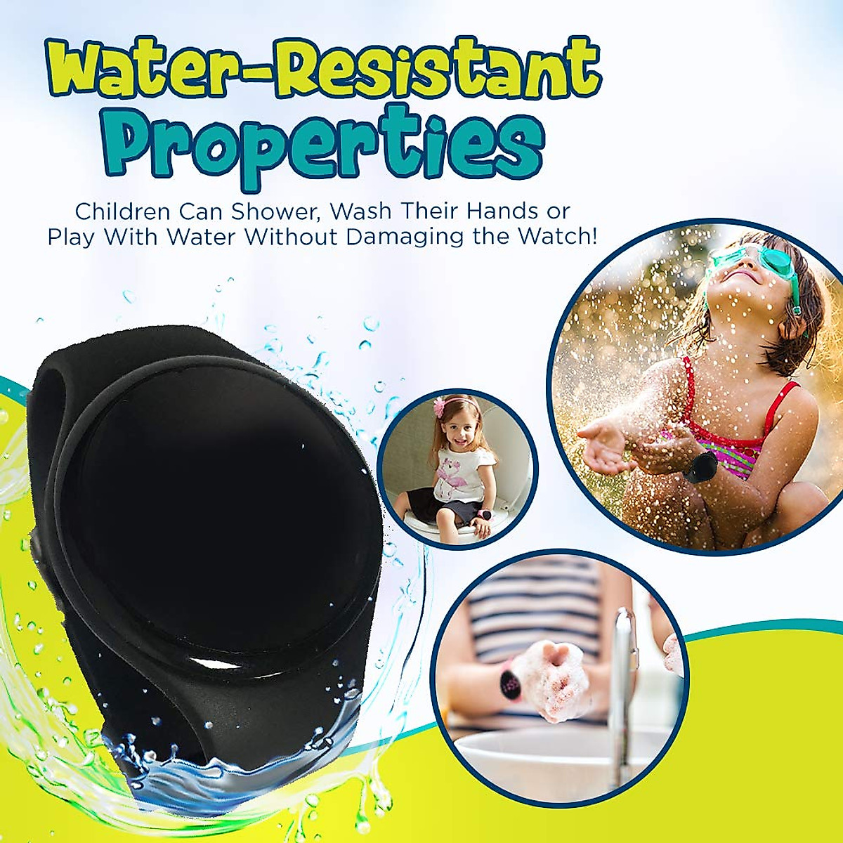 Kidnovations Premium Potty Training Watch - Toilet Training Timer - Rechargeable Water Resistant Digital Watch Reminder to Go Potty Vibrates and Plays Music Keeps Your Child Entertained at Potty Time