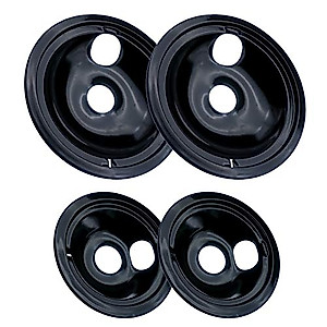 WB31M20 WB31M19 Porcelain Drip Pans and WB30M1 WB30M2 Surface Elements by SupHomie - Compatible with GE Hotpoint Range Stove