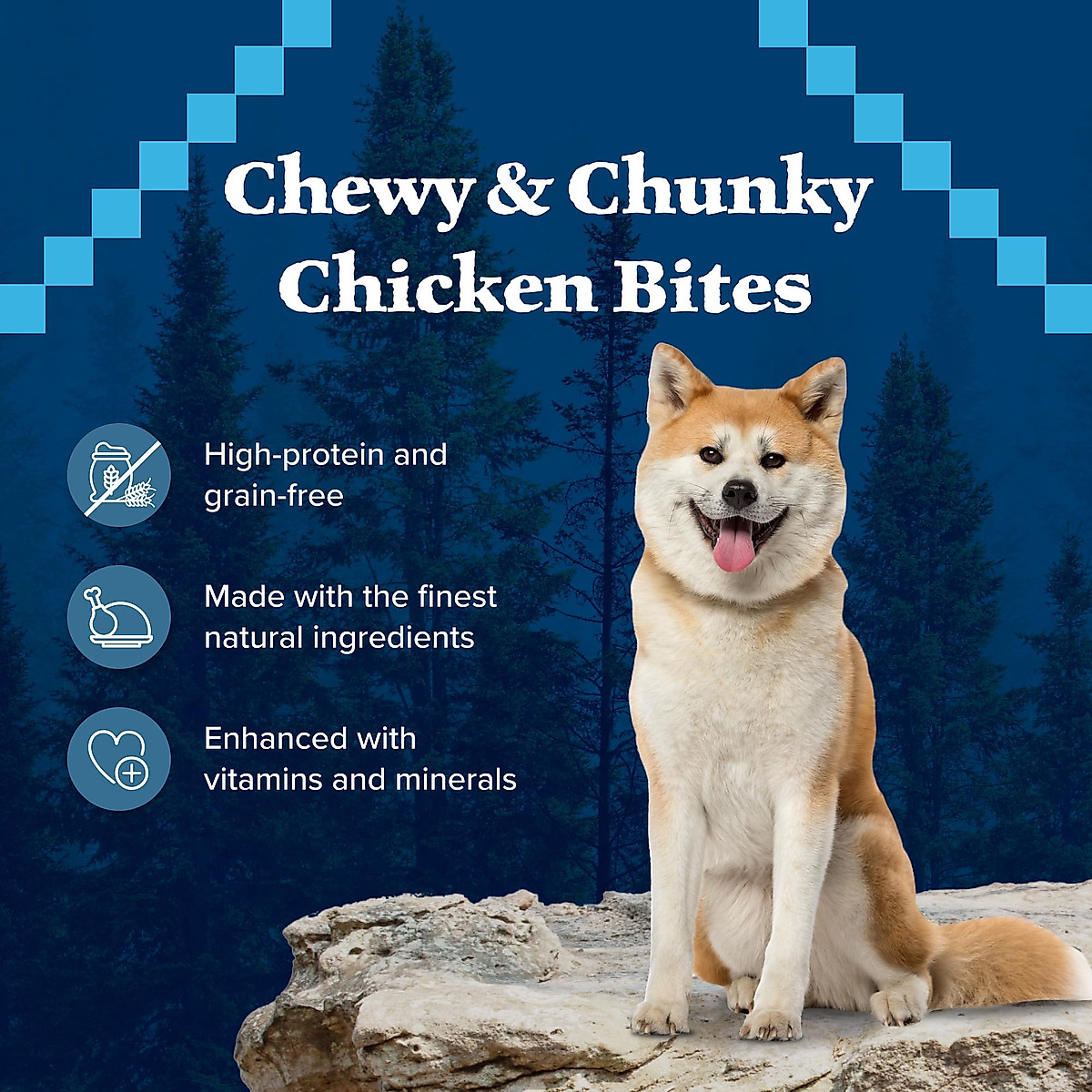 Blue Buffalo Wilderness Trail Treats Wild Bites Dog Treats, Grain-Free and High-Protein Soft-Moist Dog Treats Made with Natural Ingredients, Chicken Recipe, 4-oz. Bag