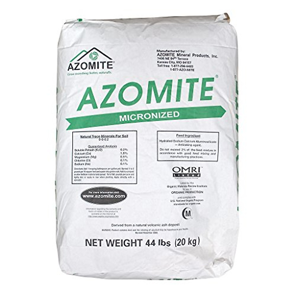 Raw Supply Azomite Organic Trace Mineral Powder-67 Essential Minerals for You & Your Garden Bag, 44 lb, Tan, AZOMITE-44-4