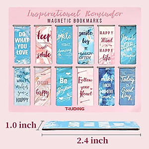 12 Pieces Inspirational Magnetic Bookmarks Encouraging Magnet Page Marker Clips Positive Book Markers for Girls, Women, Teachers, Students, Readers and Book Lovers