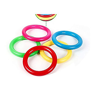 Toxz Child's Hoop Ring Toss Plastic Ring Toss Quoits Garden Throwing Game Pool Toy Outdoor Fun Set,Safety Material