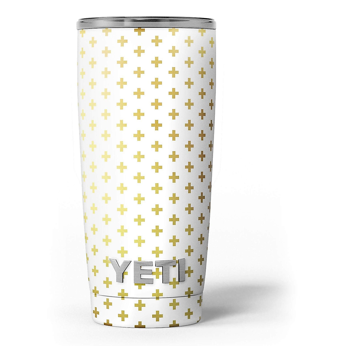 Design Skinz The Gold Mirco Cross Pattern - Skin Decal Vinyl Wrap Kit Compatible with The Yeti Rambler Cooler Tumbler Cups