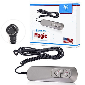 UpFairy Two Button Remote Control Replacement Handset 5 Pin Connector for Lift Chair Silver 1.8x6.1x0.8in