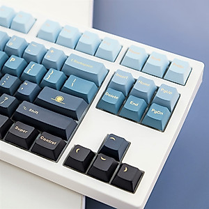 TOKEY Custom Keycaps-129 Keys Full Kit Set, Cherry Profile, PBT Dye Sublimation Non-Backlight US ANSI Layout Keycaps, for Cherry MX Gateron Kailh Box Switches Mechanical Gaming Keyboards(Moonrise)