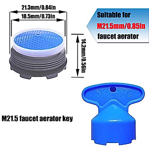BOETOADG 4PCS Cache Aerator M21.5, Plug-In Faucet Restrictor Replacement Parts for Kitchen and Bathroom Sink with Key Removal Wrench Tool, 1.8GPM, 21.5mm/0.85inch