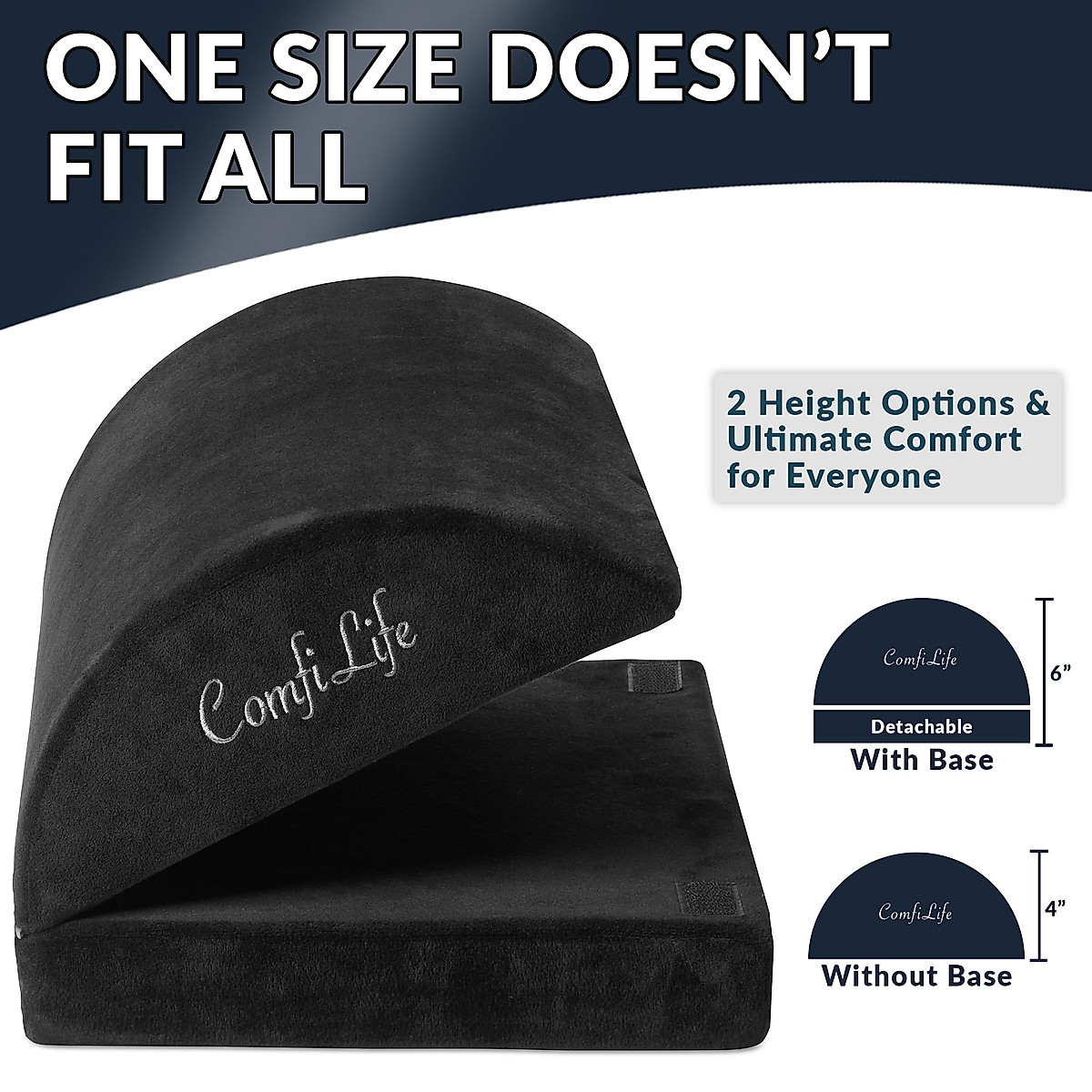 ComfiLife Foot Rest for Under Desk at Work – Adjustable Memory Foam Foot Rest for Office Chair & Gaming Chair – Ergonomic Design for Back & Hip Pain Relief (Black)