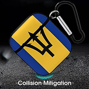 Barbados Flag Case Cover Compatible with AirPods 2 & 1 with Cute Skin and Keychain for Men Women
