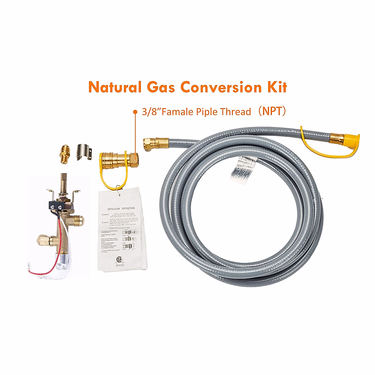 BAIDE HOME 48-inch Fire Table with Natural Gas Conversion Kit, 50,000BTU Outdoor Modern Patio Fire Pit Table w/Rectangular Burner Lid, Glass Rocks, Cover