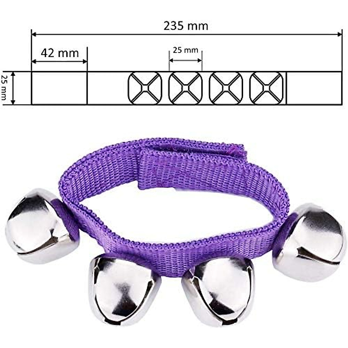 Jingle Bells, Augshy 20 packs Christmas Wrist Jingle Bells, 10 Colors Christmas Hand Bells, Classroom Music Jingle Bells for School and Party Favors